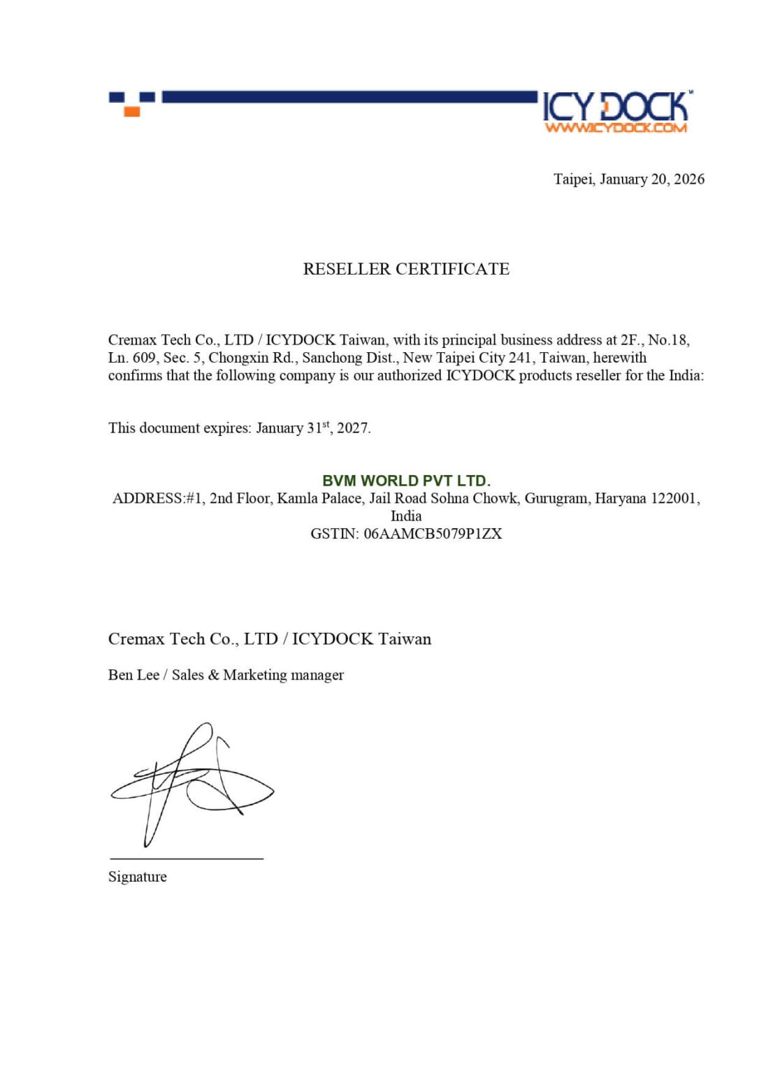 Certificates - BVM INDIA - A Division of BVM World Pvt. Ltd.